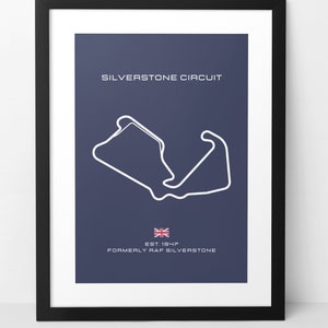 Silverstone Circuit Poster Formula 1 Track Outline Wall Art Simple ...