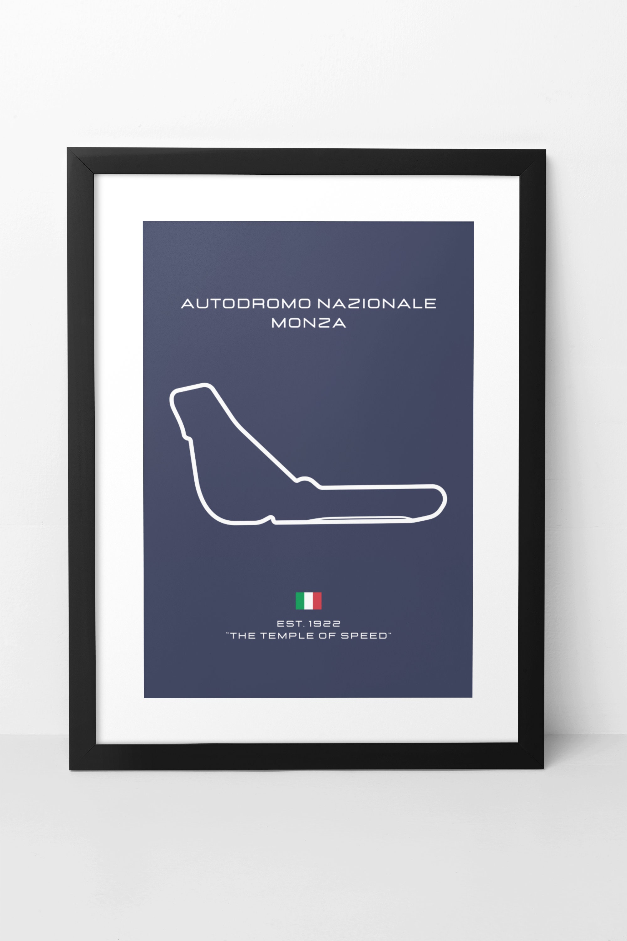 Monza Circuit Poster Formula 1 Track Outline Wall Art Simple & Modern ...