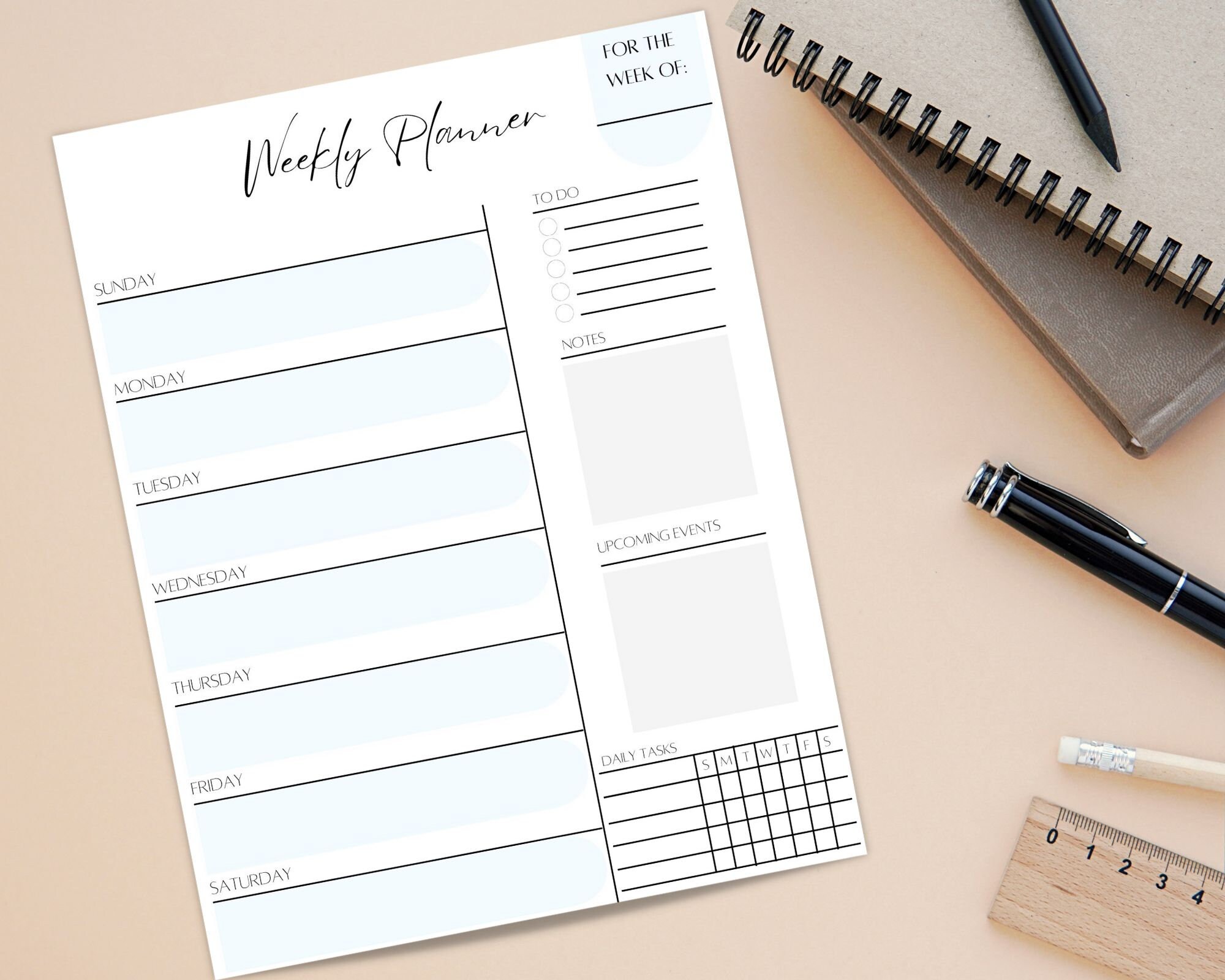 Printable Weekly Planner, Digital Download, 8.5 in X 11 In - Etsy