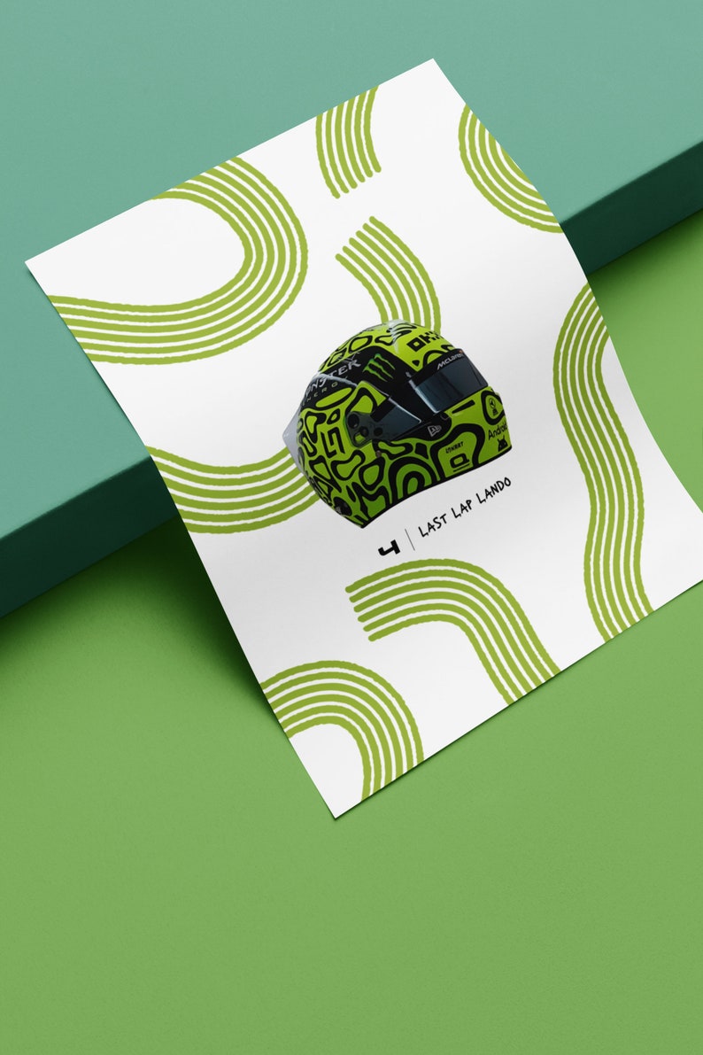Lando Norris Helmet Design 2024 | Last Lap Lando Illustration | Wall ...