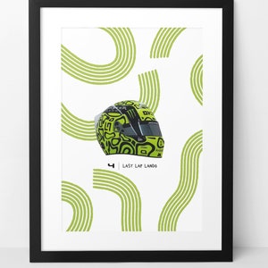 Lando Norris Helmet Design 2024 | Last Lap Lando Illustration | Wall ...