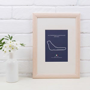 Monza Circuit Poster Formula 1 Track Outline Wall Art Simple & Modern ...