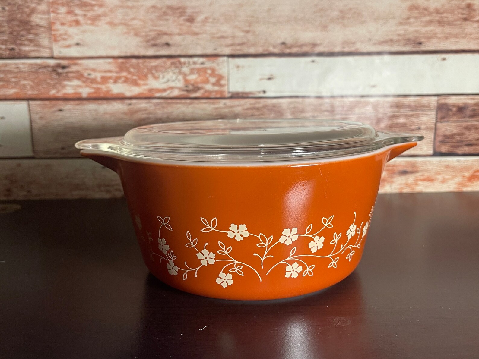 Pyrex Trailing Flower Round Casserole Dish 474B W/ Lid -FREE DOMESTIC ...
