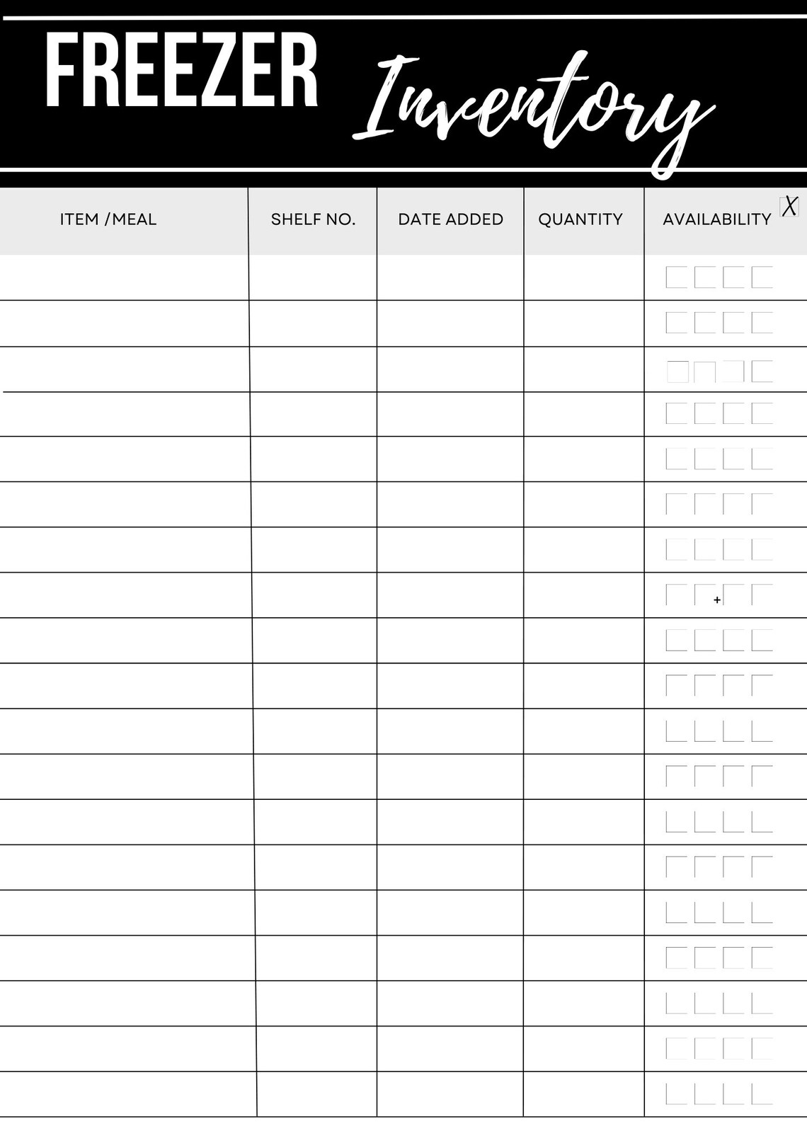 Freezer Inventory Stock Printable / Home Organisation / Food Tracking ...