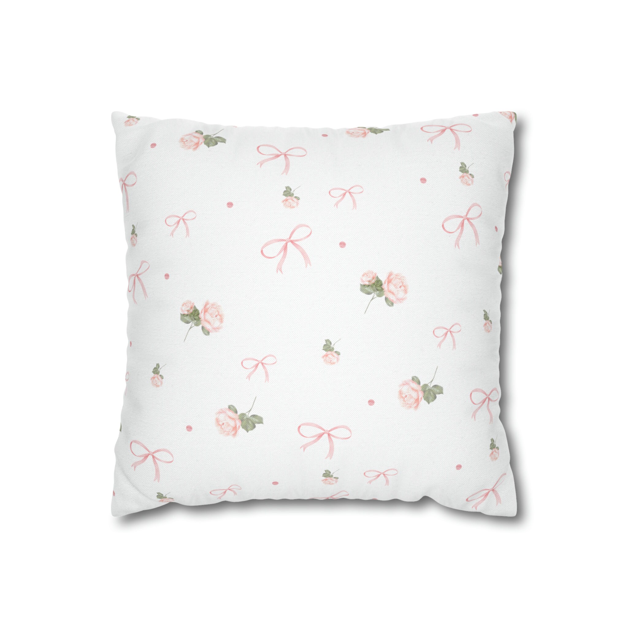 Coquette Rose Pillowcase Only, Coquette Square Pillow Pink Bows and ...