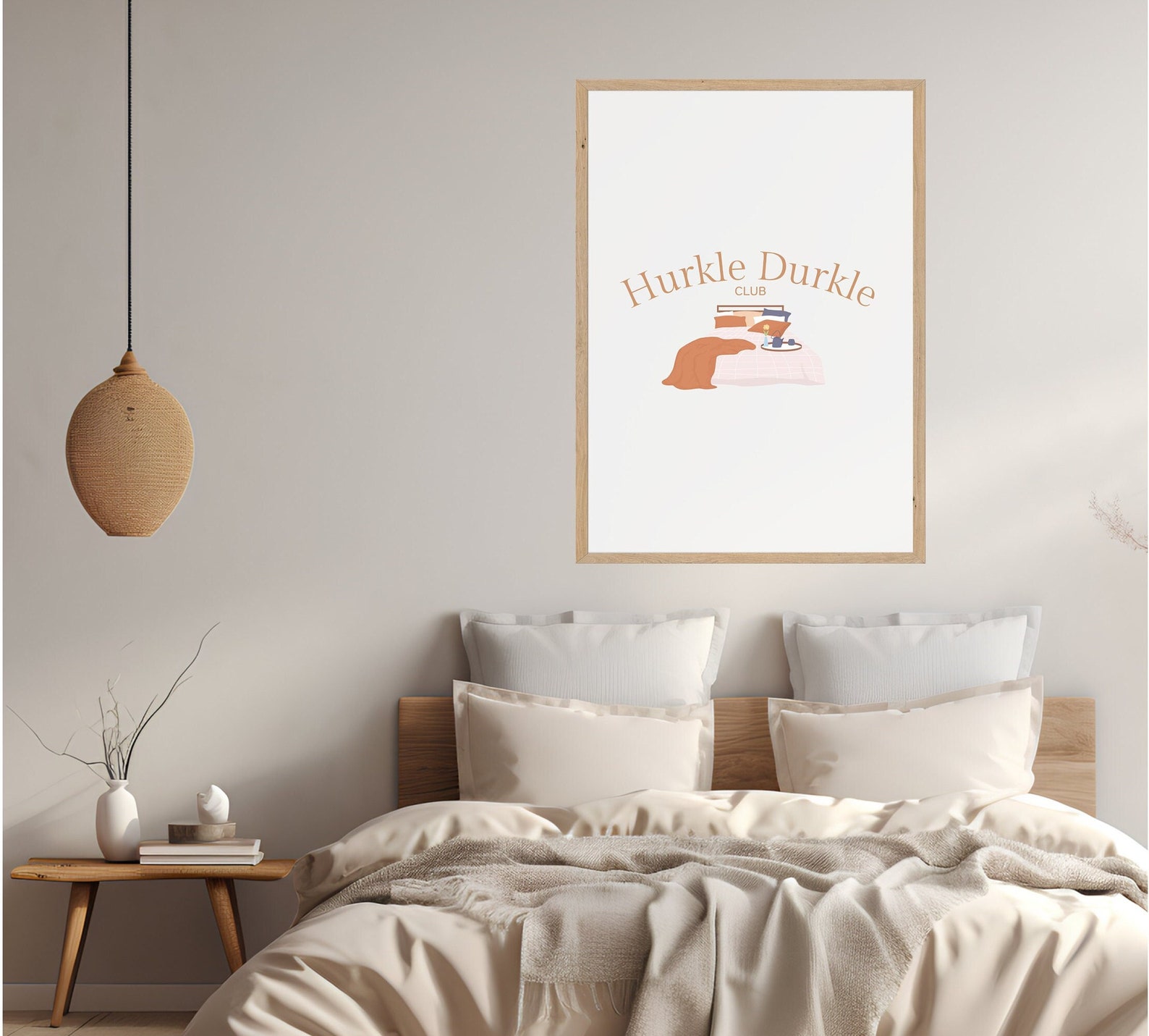 HURKLE DURKLE Club Bed Rotting Poster, Stay in Bed, Comfy Vibes, Meme ...