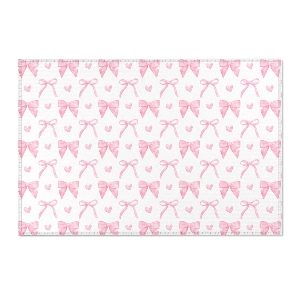 Coquette Pink Bow and Hearts Area Rug Carpet, Coquette Home Decor ...
