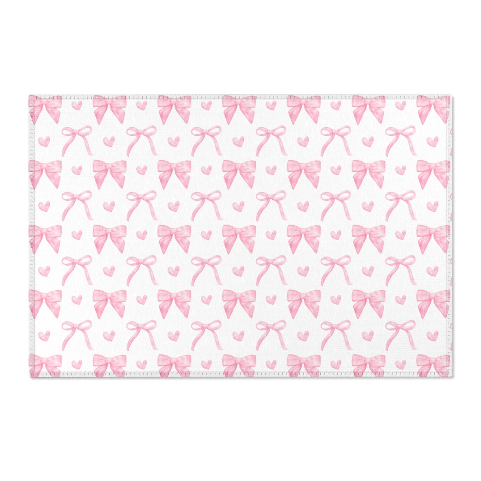 Coquette Pink Bow and Hearts Area Rug Carpet, Coquette Home Decor ...