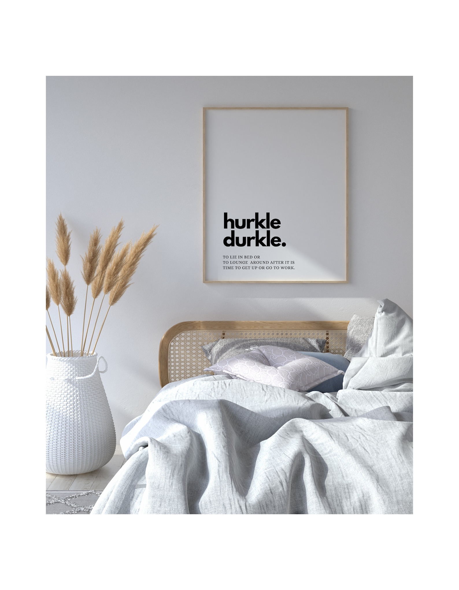 HURKLE DURKLE Bed Rotting Printable Art Poster, Stay in Bed, Comfy ...