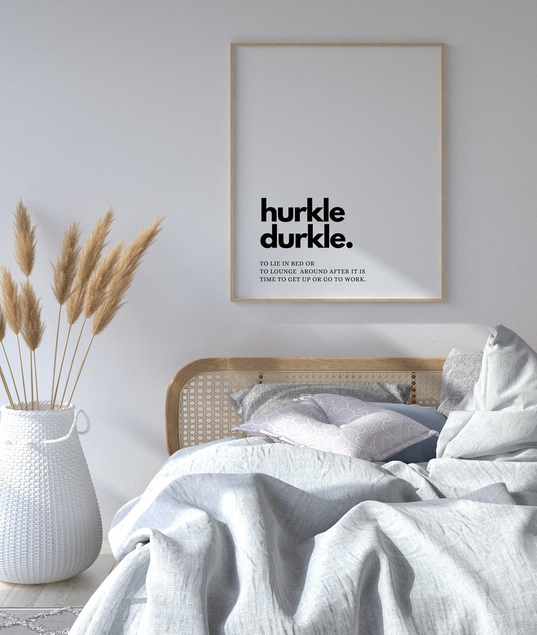 HURKLE DURKLE Bed Rotting Poster, Stay in Bed, Comfy Vibes, Meme Gift ...