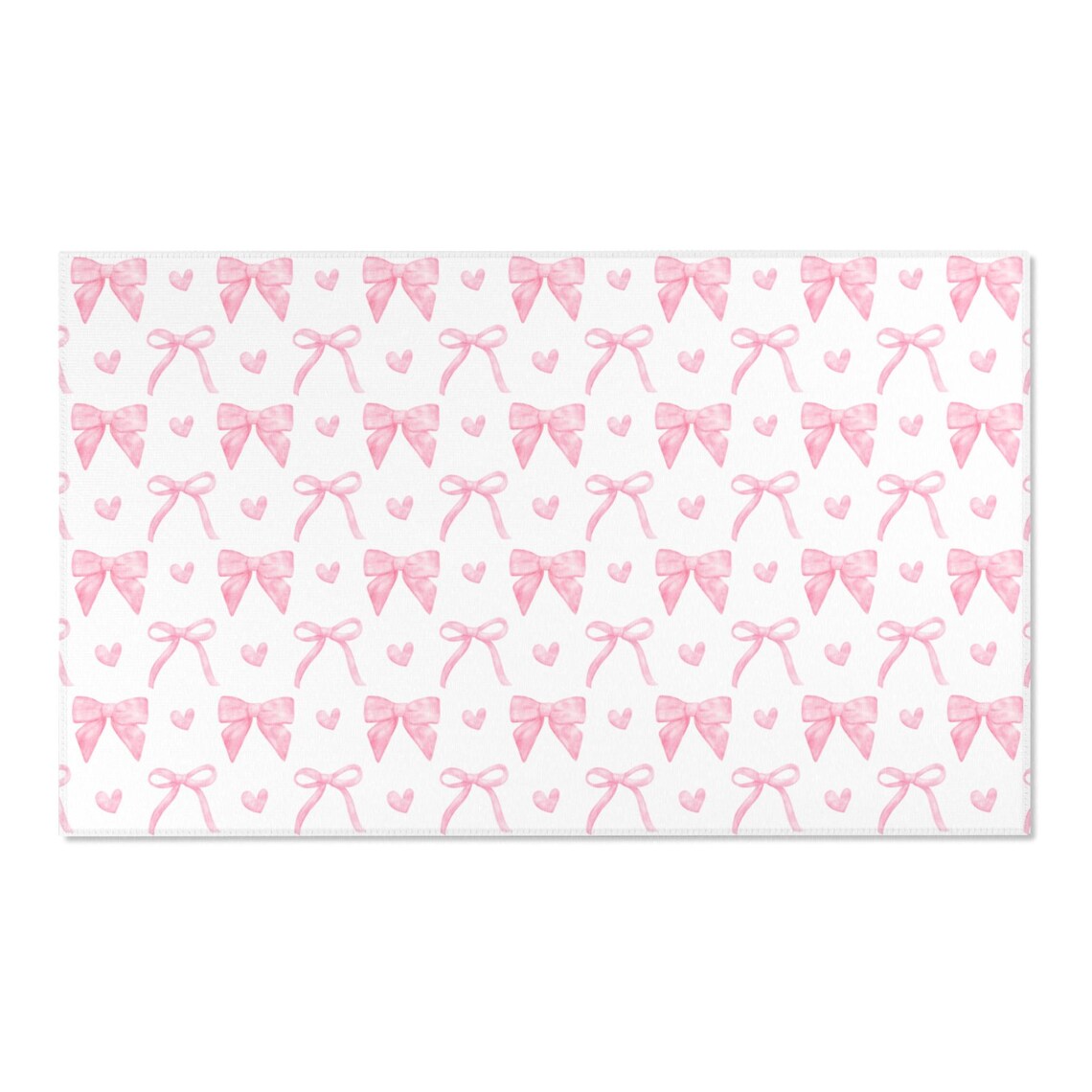 Coquette Pink Bow and Hearts Area Rug Carpet, Coquette Home Decor ...