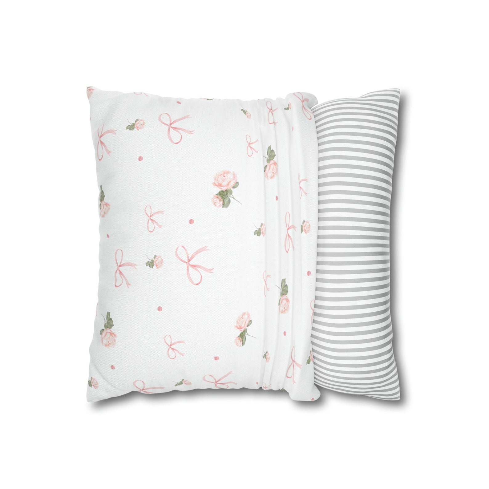 Coquette Rose Pillowcase Only, Coquette Square Pillow Pink Bows and ...