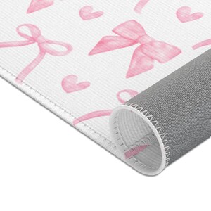 Coquette Pink Bow and Hearts Area Rug Carpet, Coquette Home Decor ...