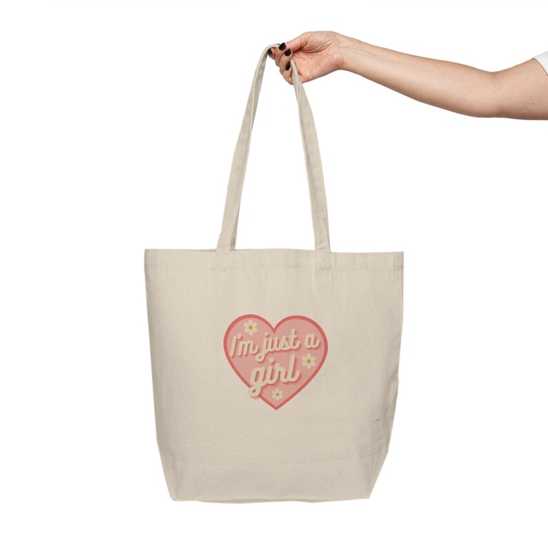 I'm Just A Girl Tote Bag, I'm Just A Girl Canvas Shopping Tote, I'm ...