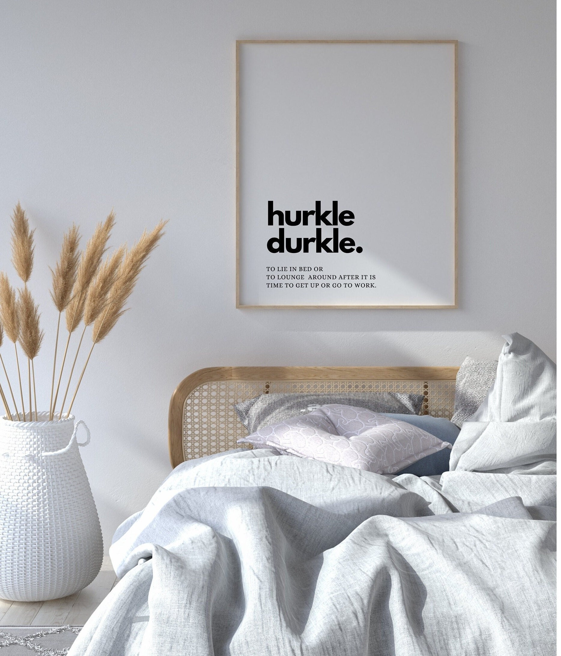 HURKLE DURKLE Bed Rotting Poster, Stay in Bed, Comfy Vibes, Meme Gift ...