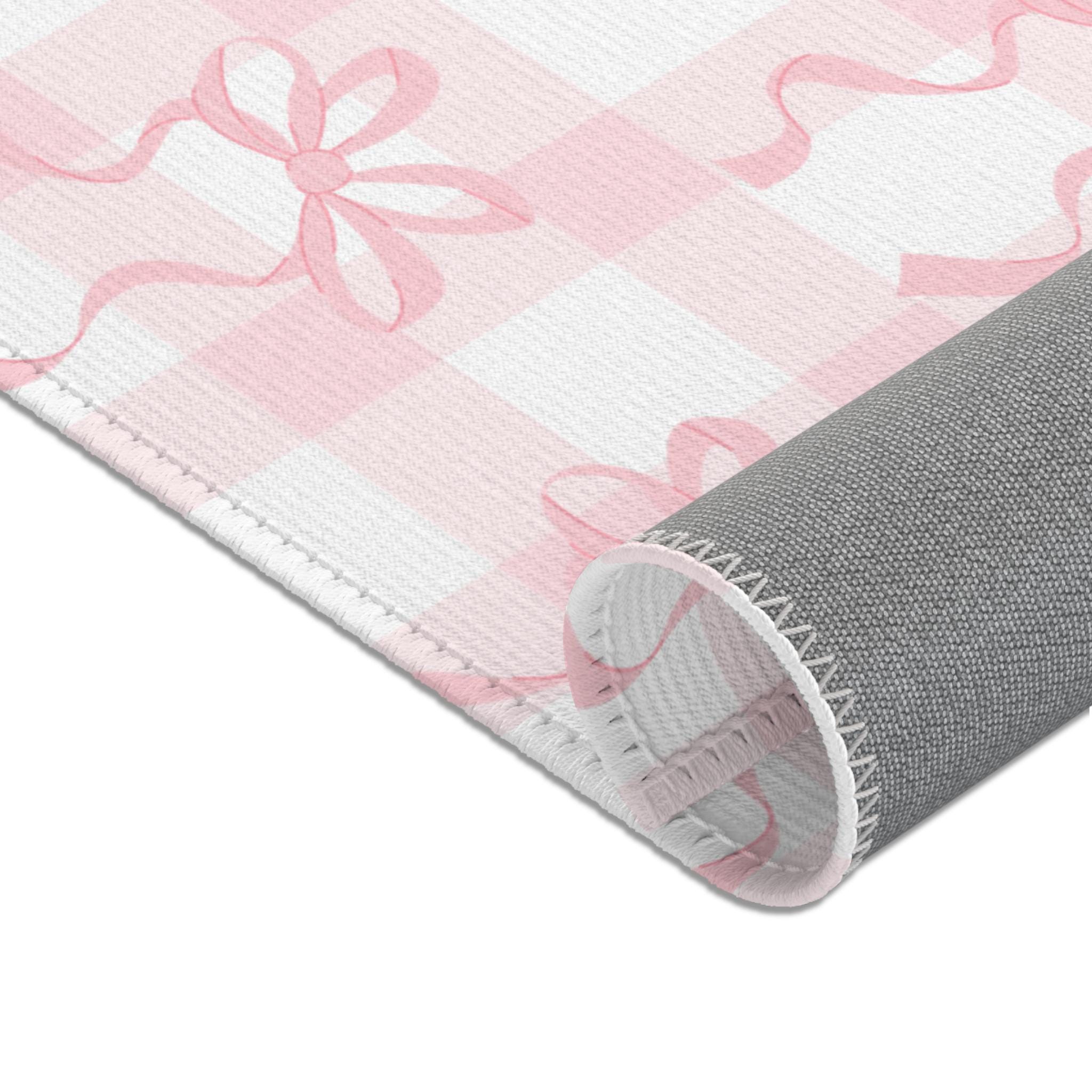 Cute Pink Coquette Bow Area Rug Carpet, Coquette Home Decor ...