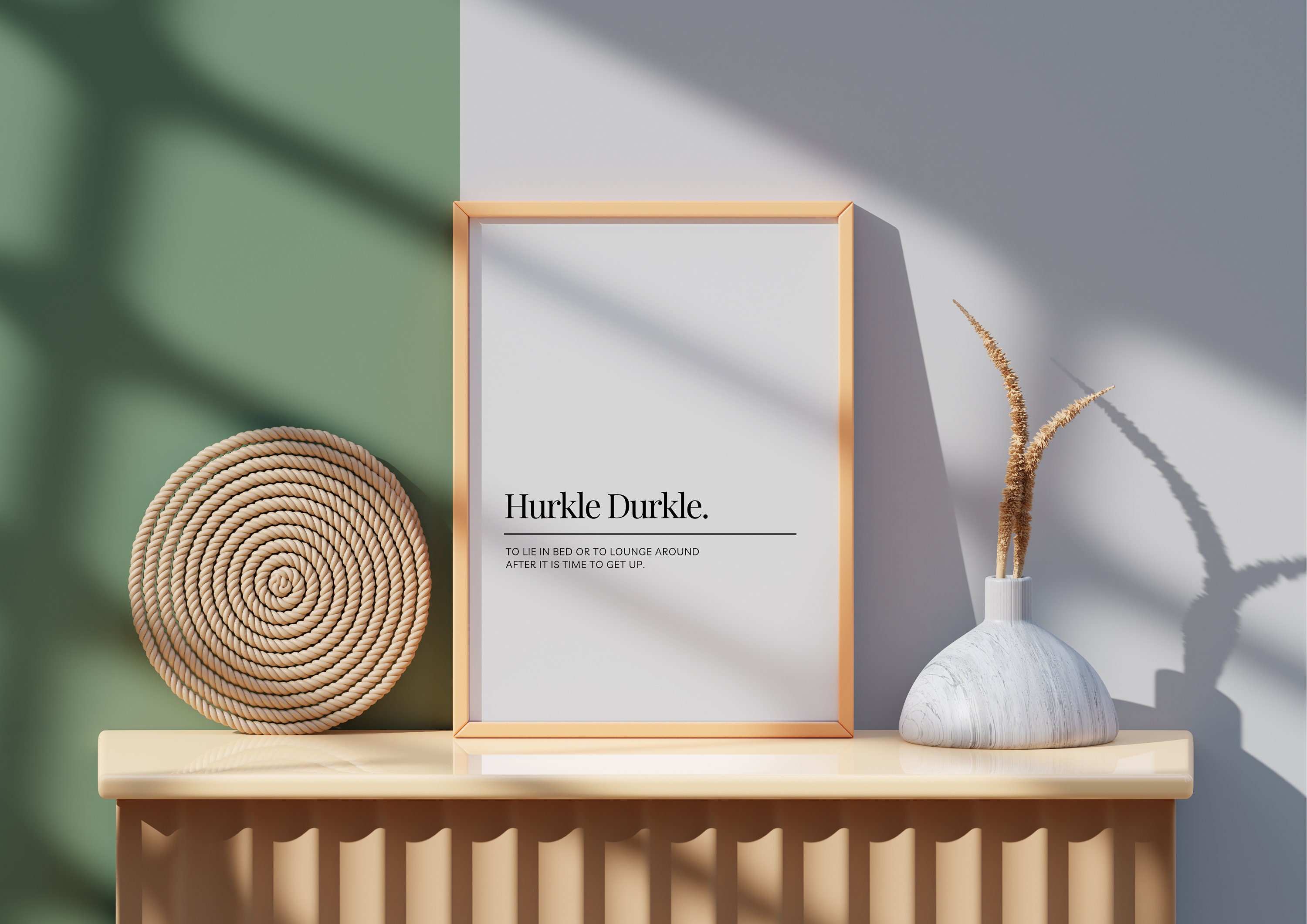 HURKLE DURKLE Poster, Bed Lounger Wall Art, Bed Rotting Poster, Stay in ...