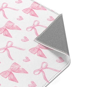 Coquette Pink Bow and Hearts Area Rug Carpet, Coquette Home Decor ...