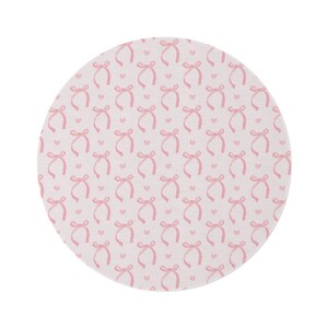 Coquette Pink Bow and Hearts Round Rug Carpet, Coquette Home Decor ...