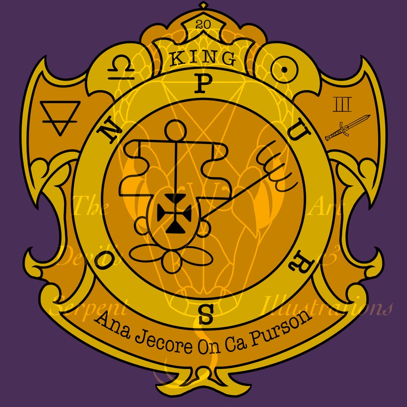 King Purson Goetic Sigil Information Design - Etsy