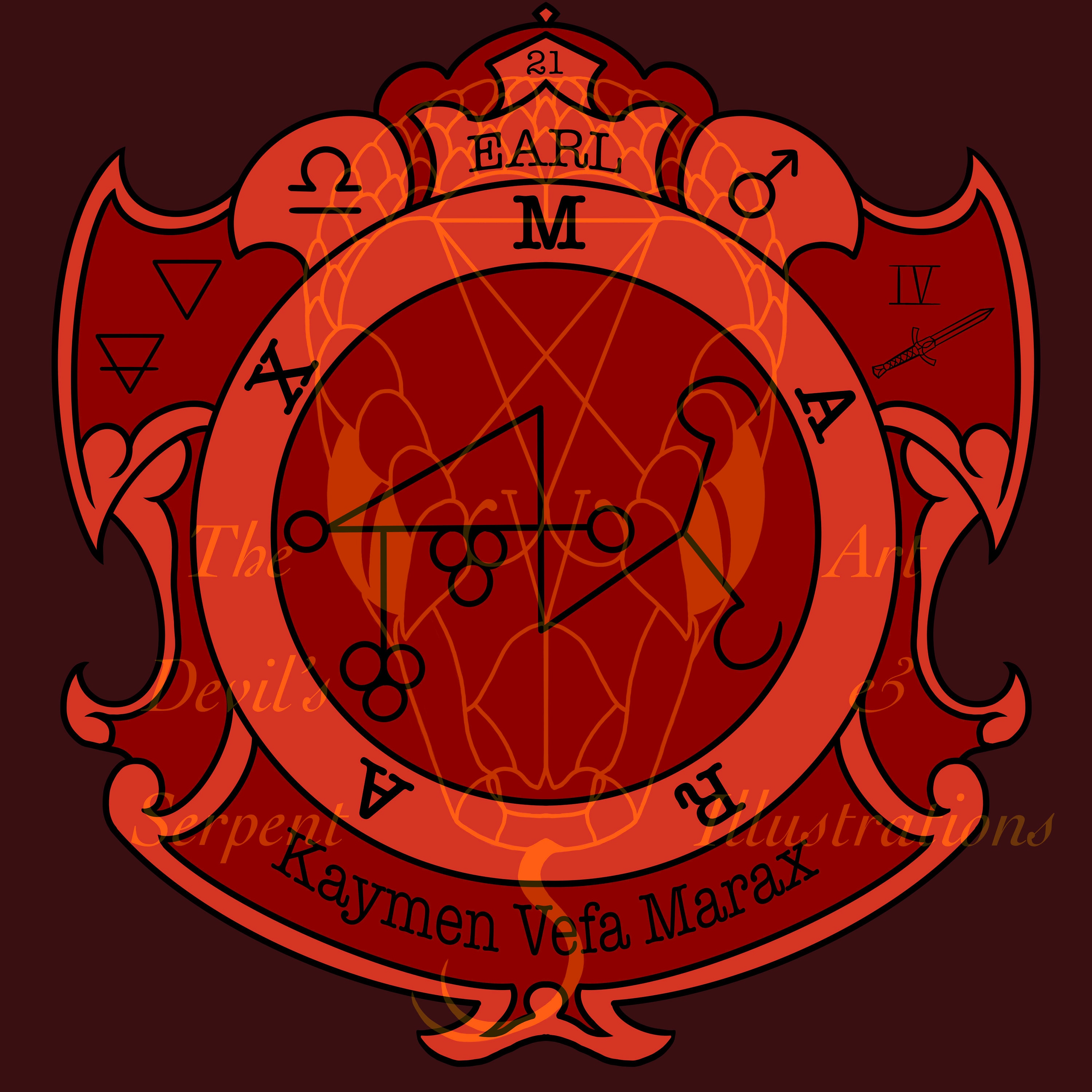 Earl Marax Goetic Sigil Information Design - Etsy