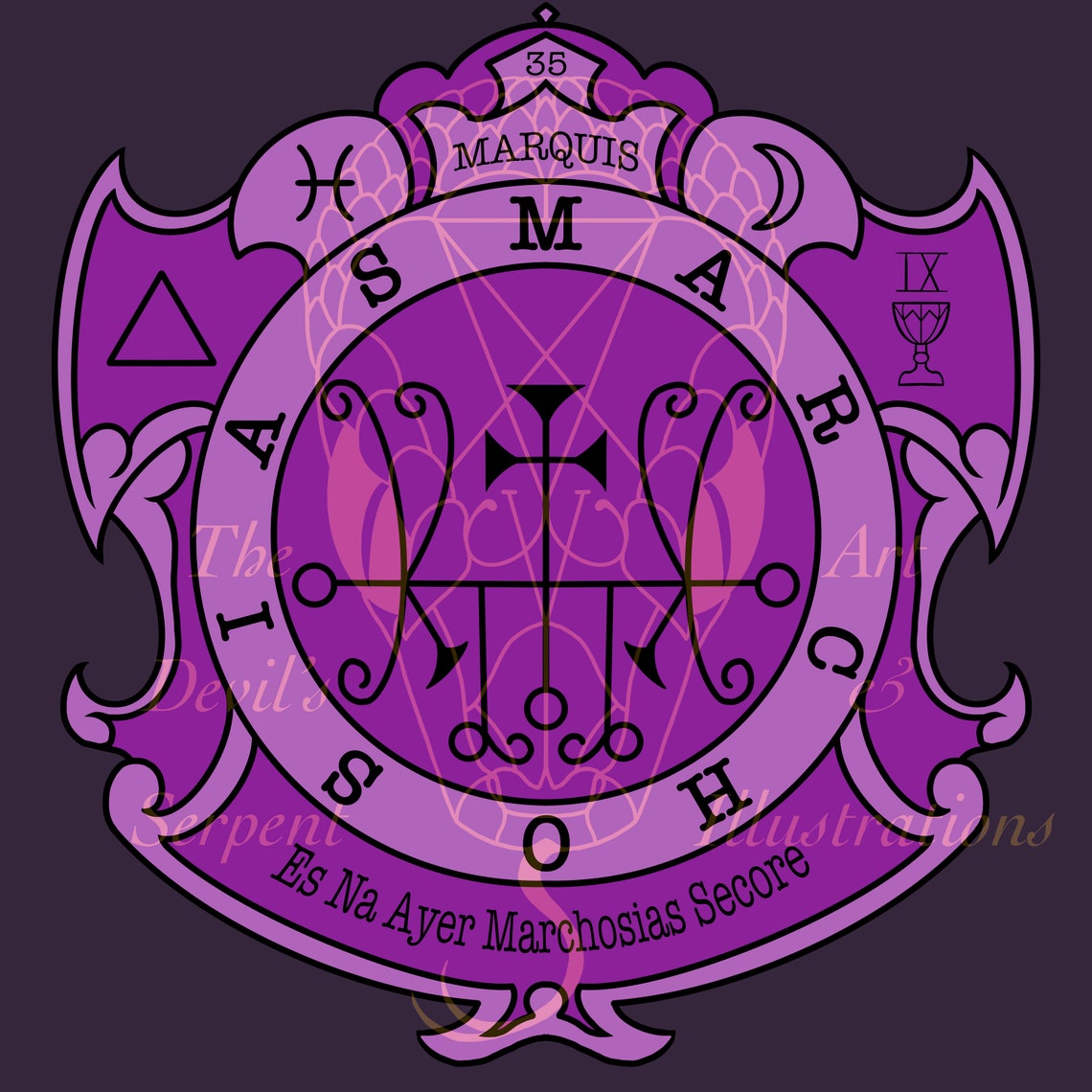 Marquis Marchosias Goetic Sigil Information Design - Etsy