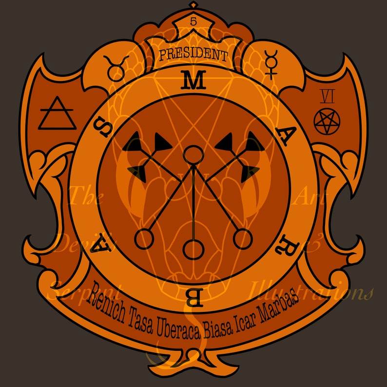 President Marbas Goetic Sigil Information Design - Etsy