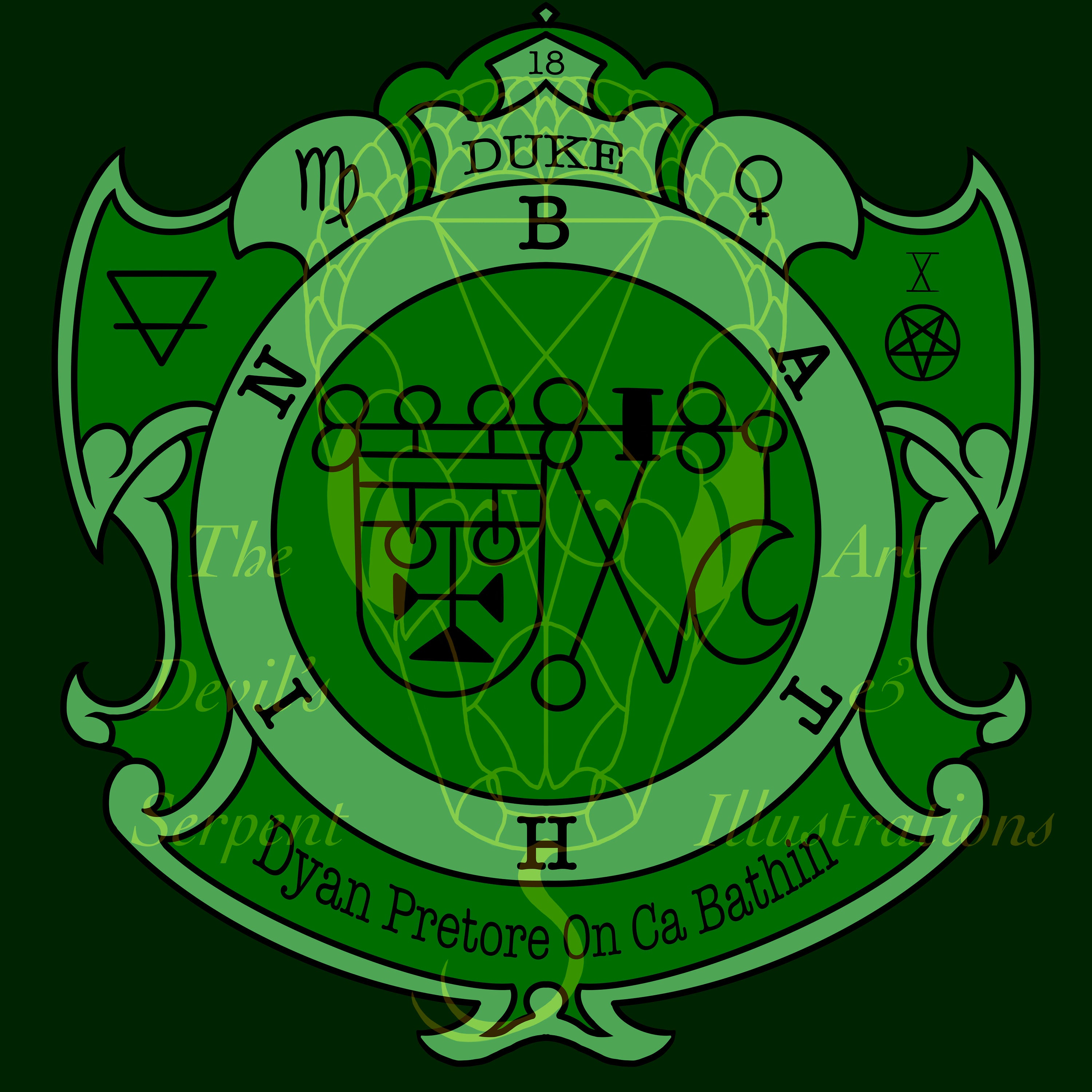 Duke Bathin Goetic Sigil Information Design - Etsy