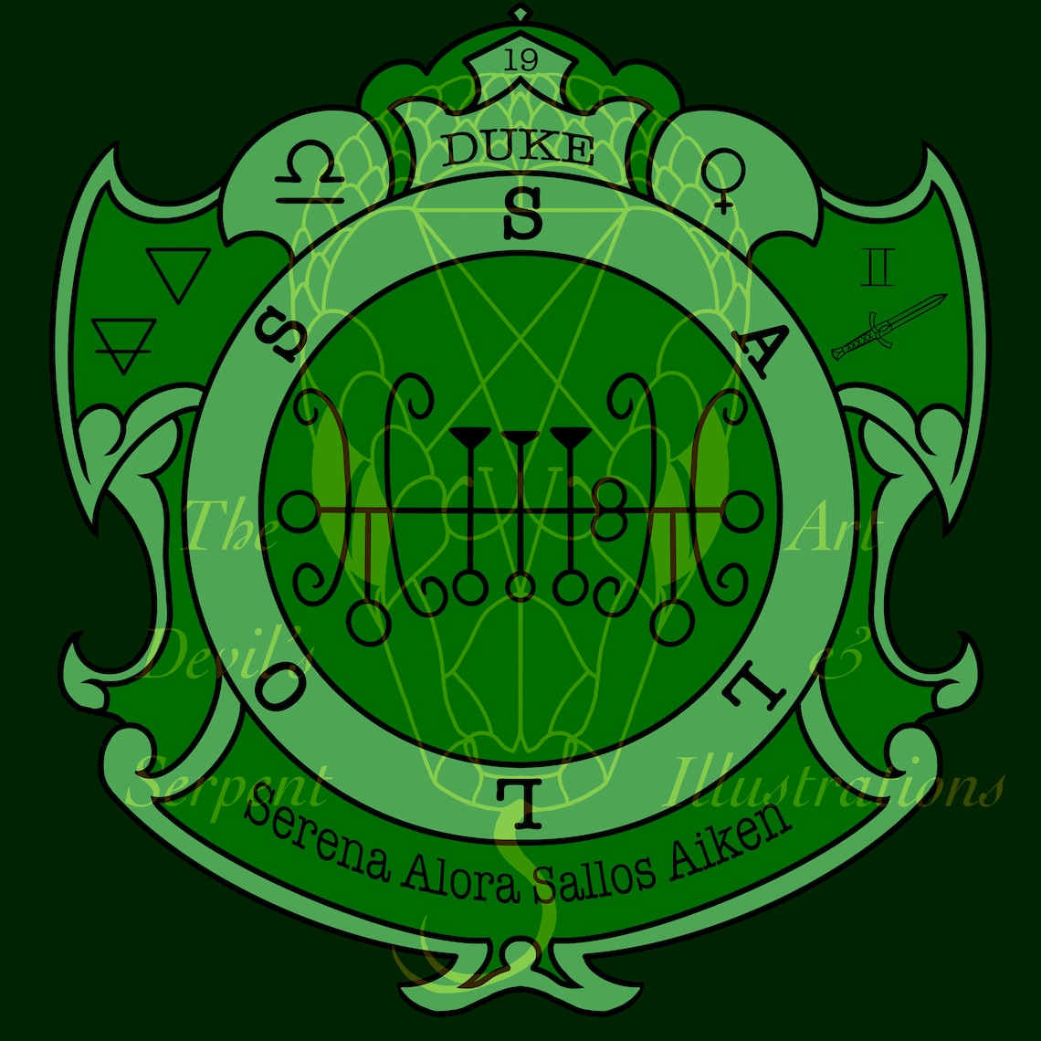 Duke Sallos Goetic Sigil Information Design - Etsy