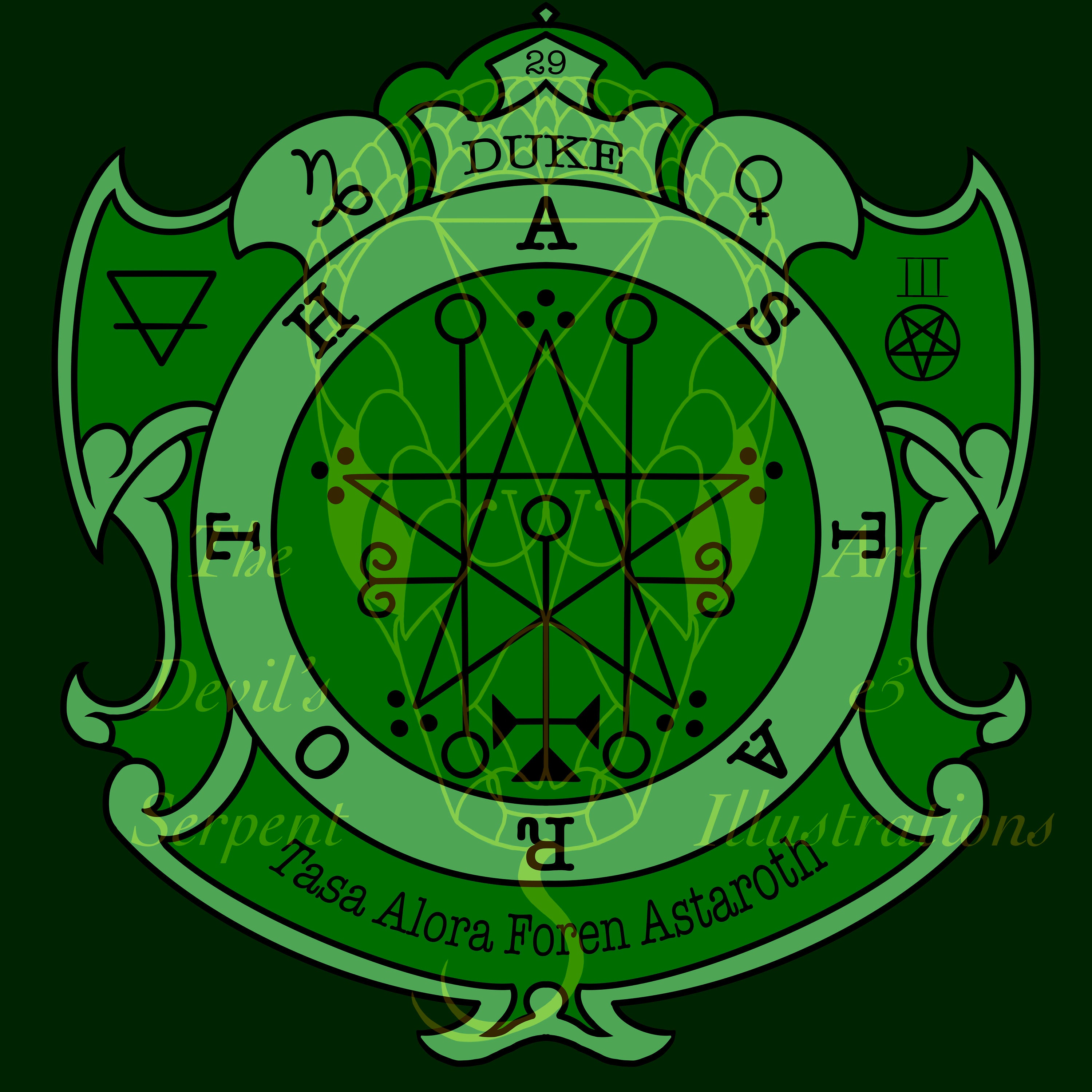 Duke Astaroth Goetic Sigil Information Design - Etsy