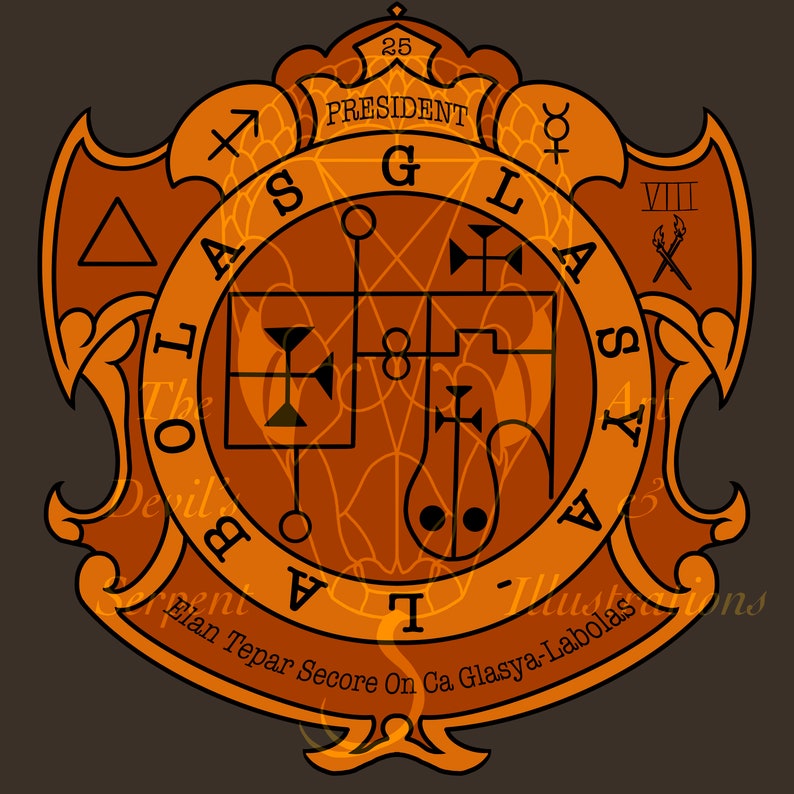 President Glasya-labolas Goetic Sigil Information Design, - Etsy