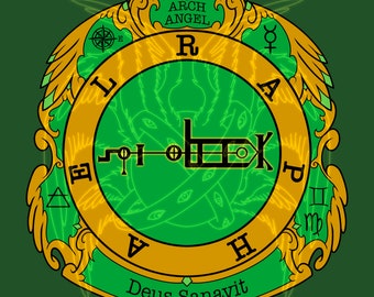 Archangel Raphael Invocation Disk – Sacred Healing Sigil for Spiritual ...