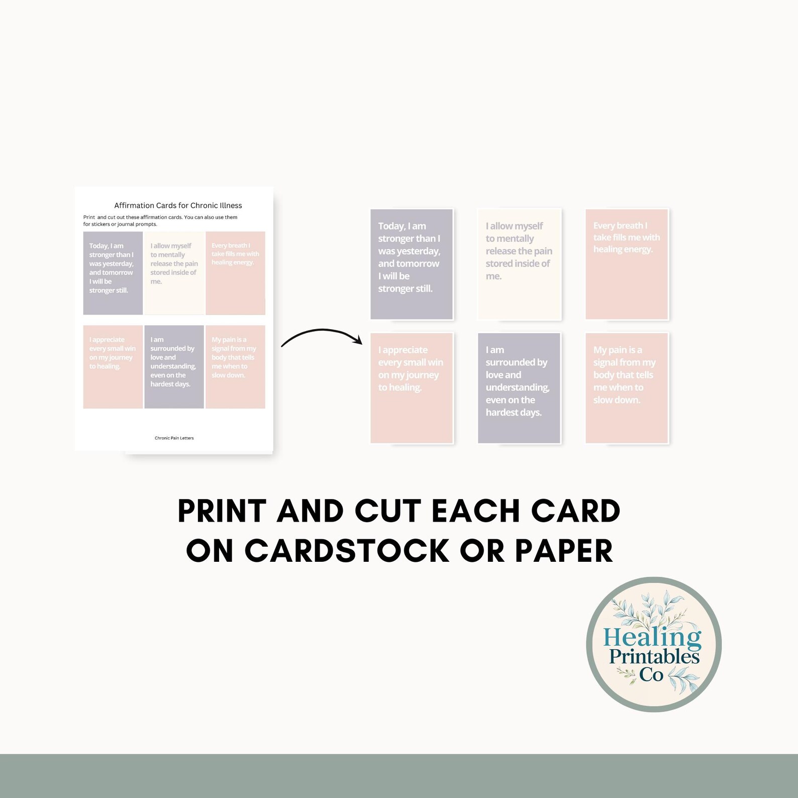 Affirmation Cards for Chronic Illness PDF, Chronic Illness Cards, Daily ...