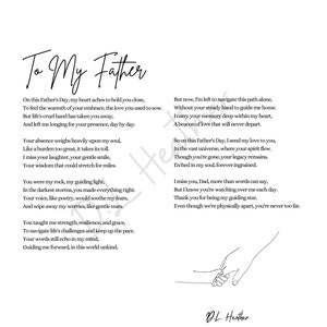 To My Father Poem - A Poem for Dad in Heaven on Father's Day - Etsy UK