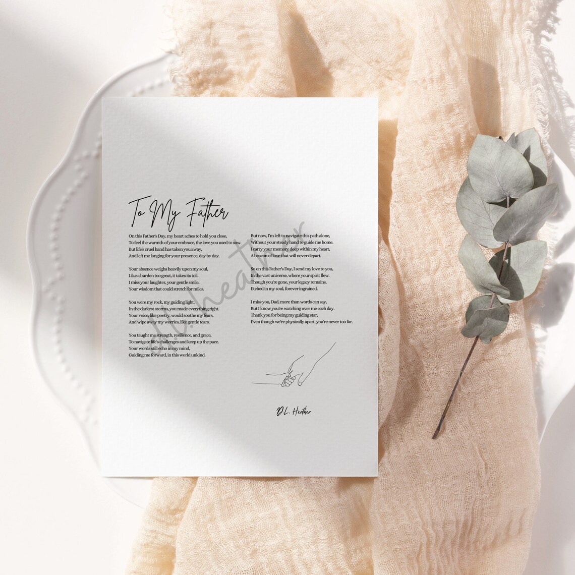 To My Father Poem - A Poem for Dad in Heaven on Father's Day - Etsy UK