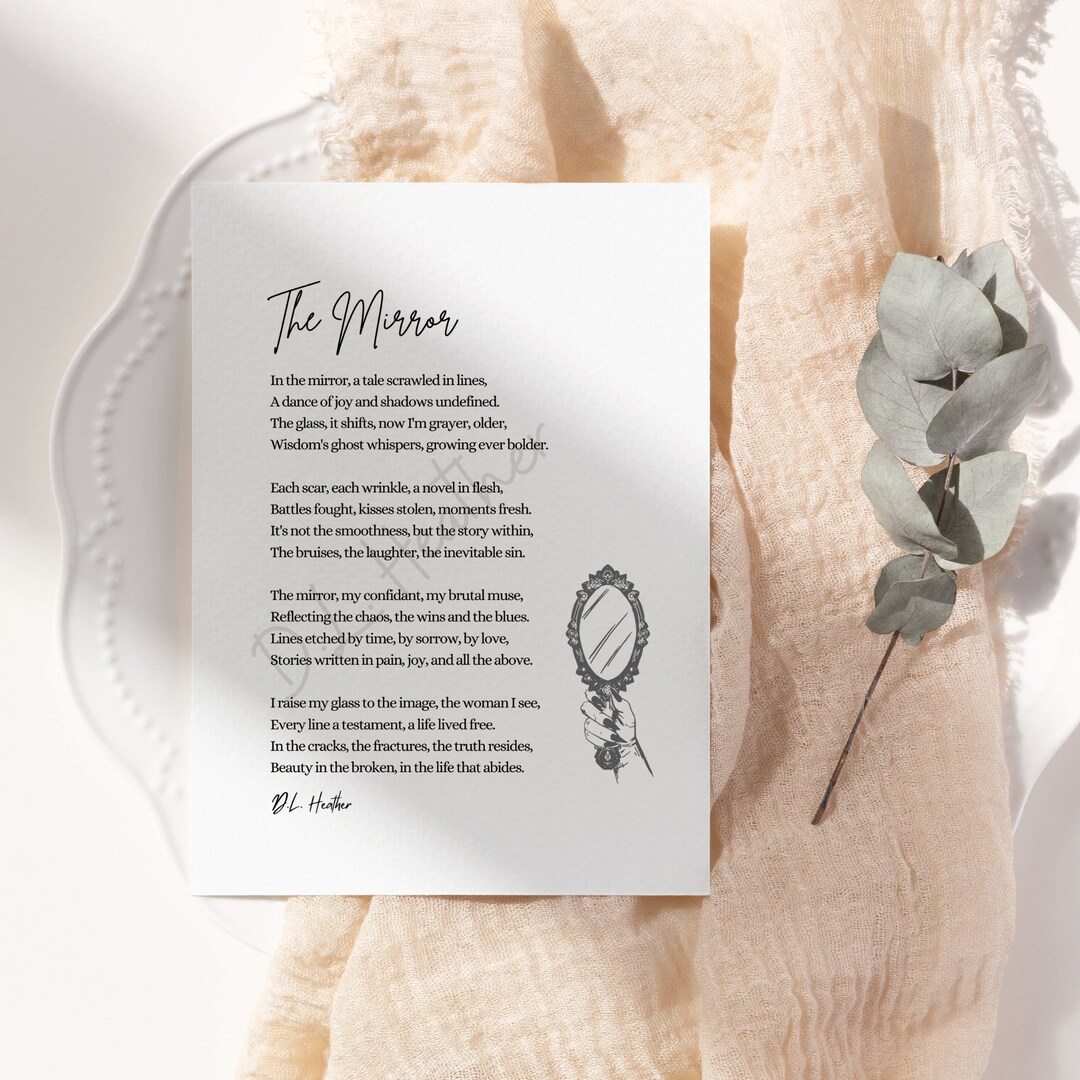 The Mirror Poem, Wall Art, Poetry Print, Digital Poem,inspirational ...