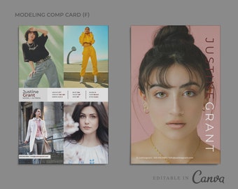 Simple Modeling Comp Card Template, Model Comp Card Template, Canva ...