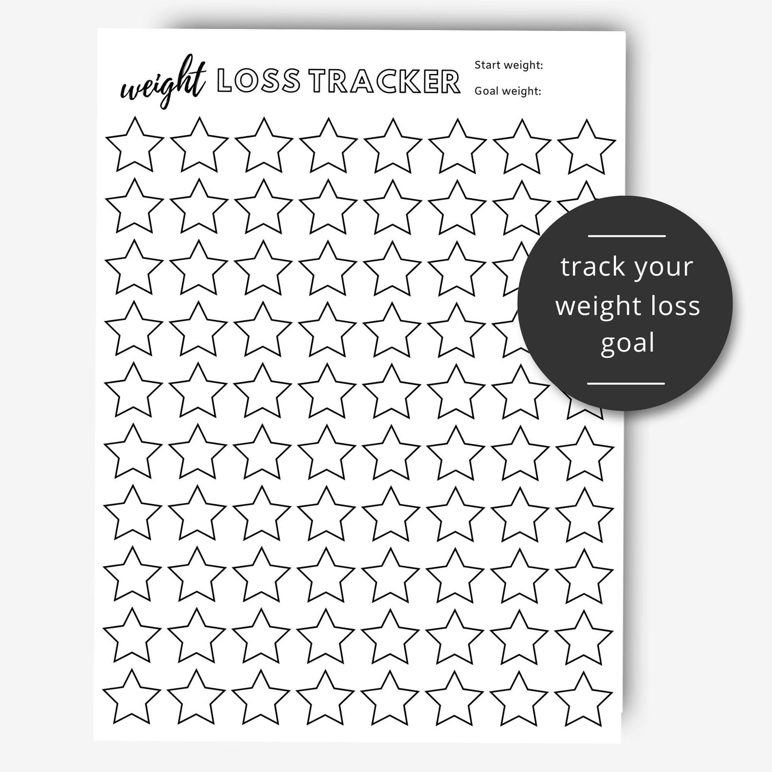 Printable Weight Loss Tracker Comprehensive & Motivational Fitness ...