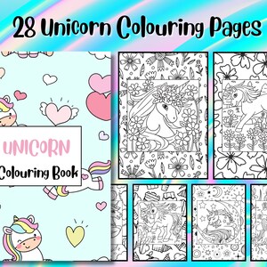 Unicorn Colouring Pages, Digital Download, Magical Fun for Children ...