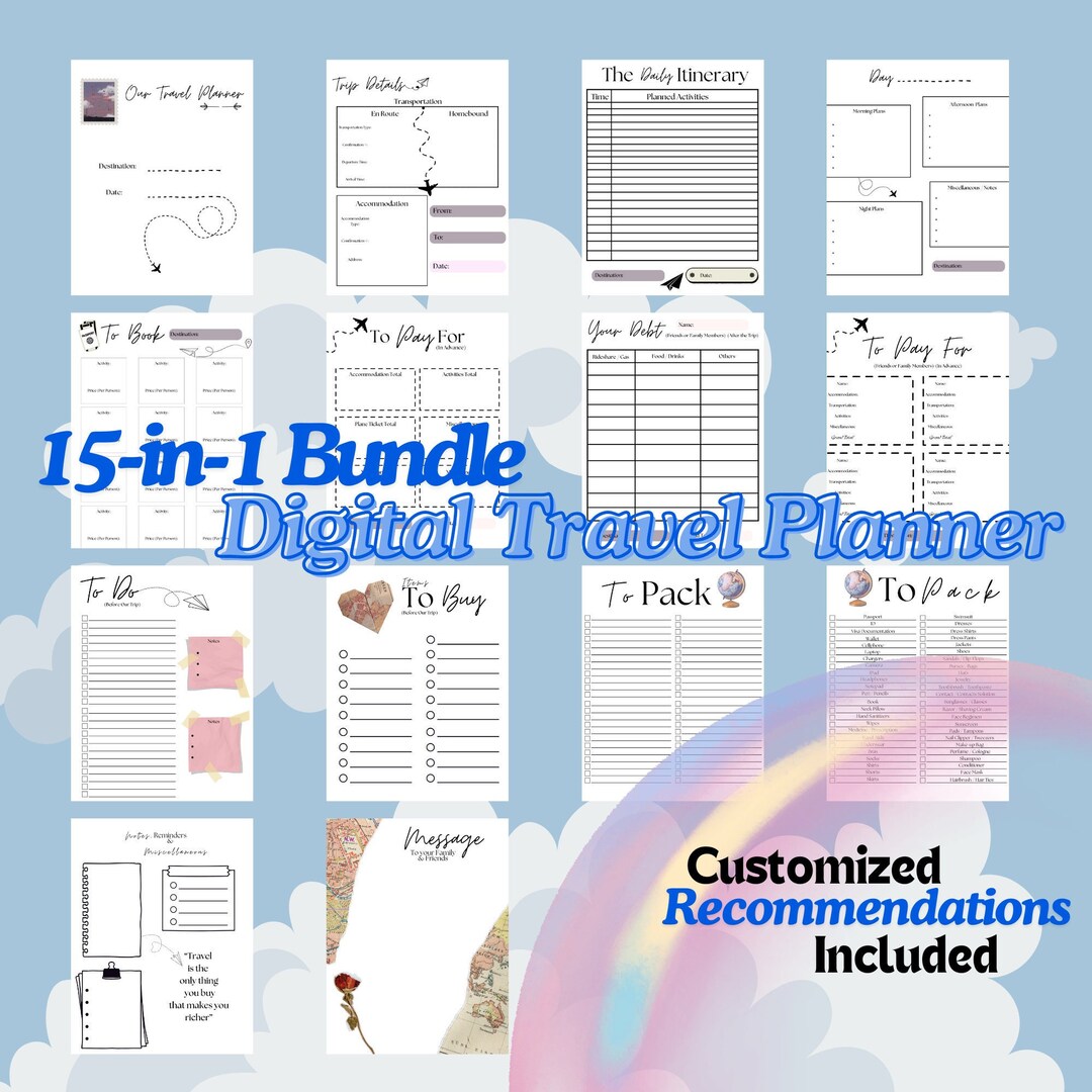 Simple Digital All-in-one Travel Planning PDF, Complete Travel ...