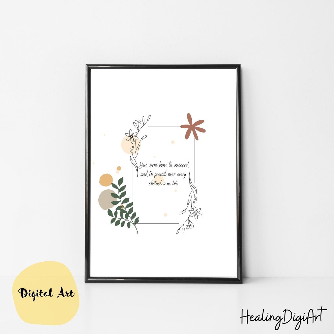 Minimalist Digital Quote Wall Art, Positive Affirmation Typography for ...