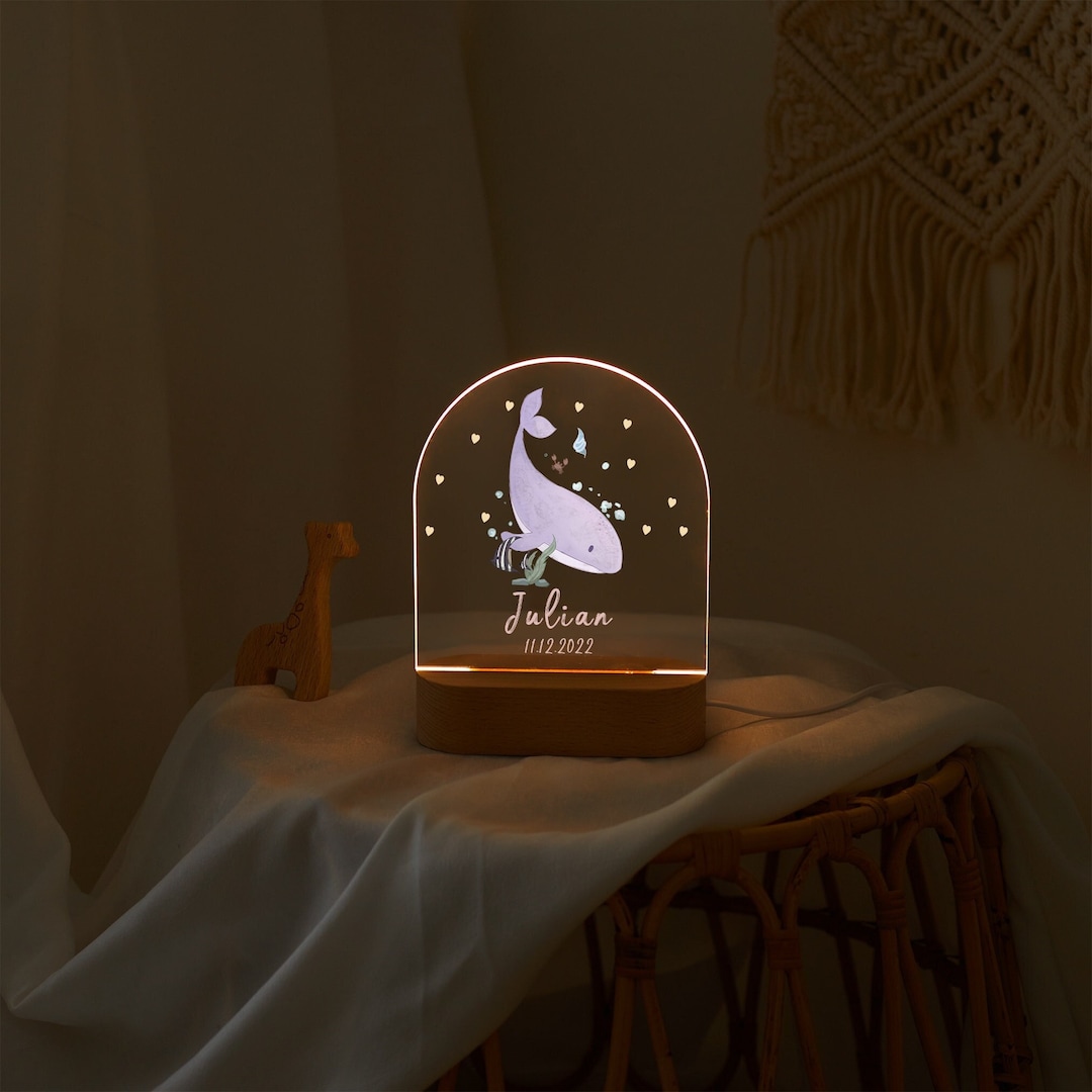 Cute Kawaii Whale Lamp for Bedroom Decor, Whale Night Light With ...