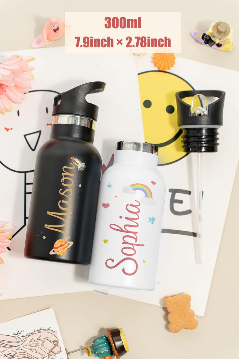 Personalised Kids Water Bottle, School Water Bottle, Tumbler for Kids ...