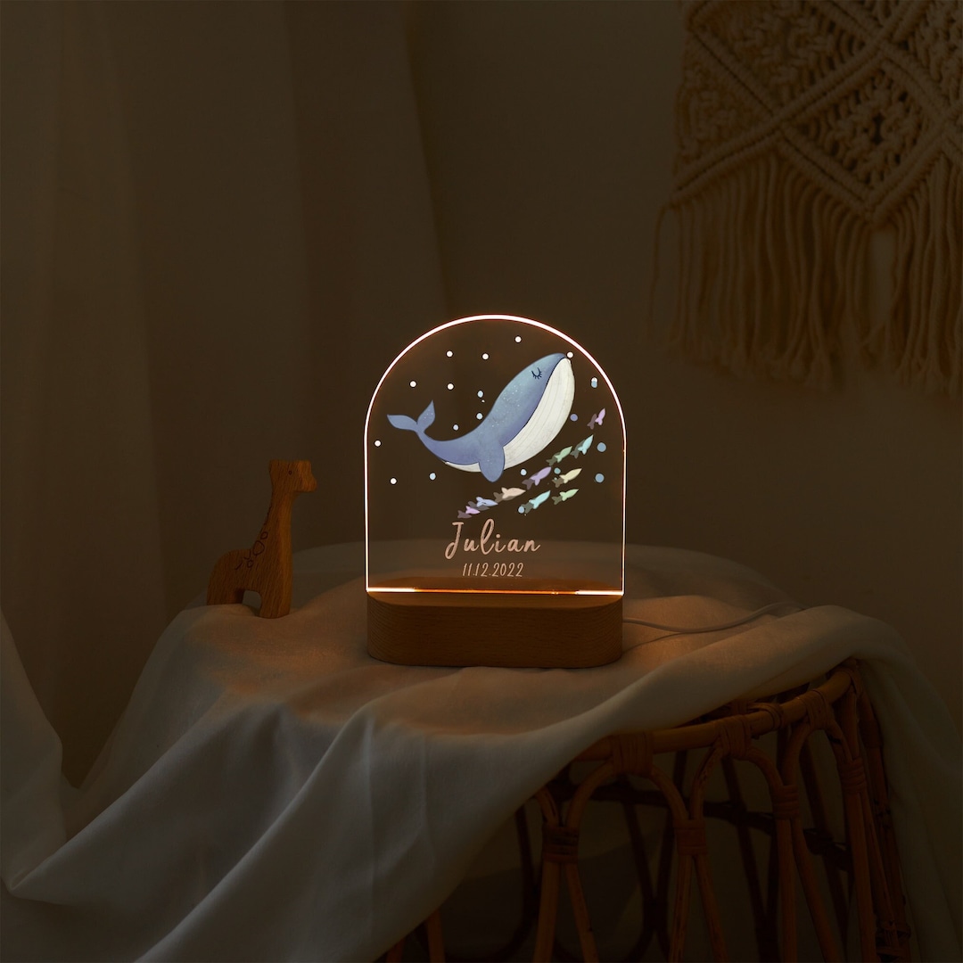 Cute Baby Night Light for Kids, Whale Nursery LED Night Lights, Kawaii ...
