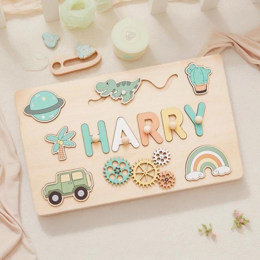Personalized Baby Busy Board Puzzle, Unique Name Puzzle, Baby Boy Gift ...