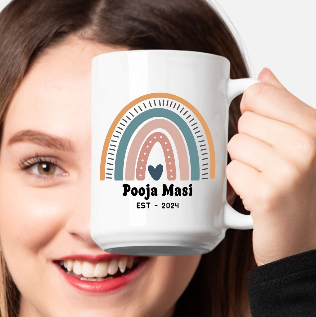 Custom Aunt Mug Pregnancy Announcement Mug for Masi Desi Gifts for ...