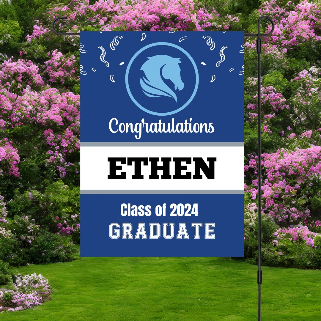 Custom Graduation Yard Flag College Logo College Bound Yard Flag Sign College Garden Flag