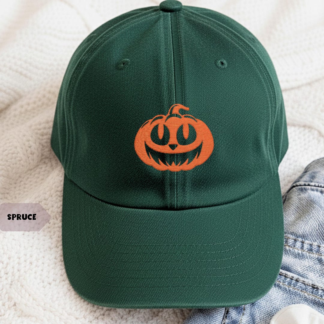 Halloween Pumpkin Embroidery Hat Spooky Season Gift Halloween Baseball ...