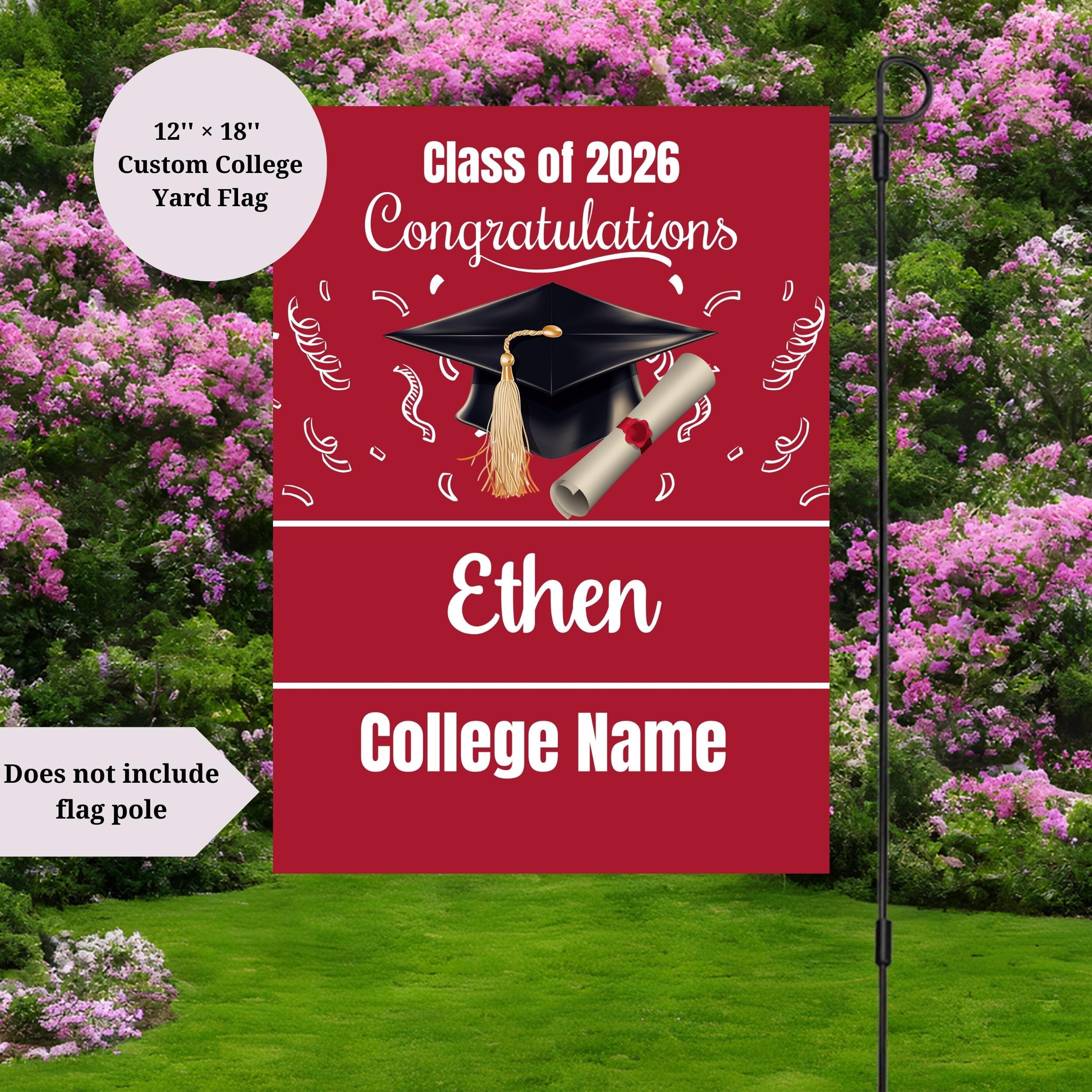 Personalized Graduation Yard Flag Custom College Sign House Banner ...