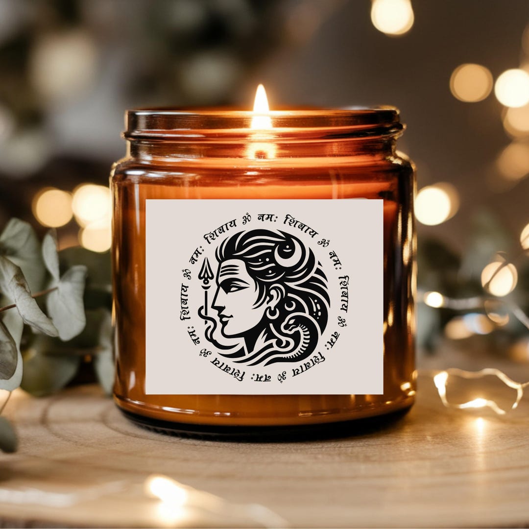 Shiva Meditative Soy Candle Amber Jar Housewarming Gift Yoga Teacher ...